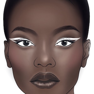 Makeup Artist Face Chart Template: Practice Face Sheet (PNG/JPEG/PDF ...