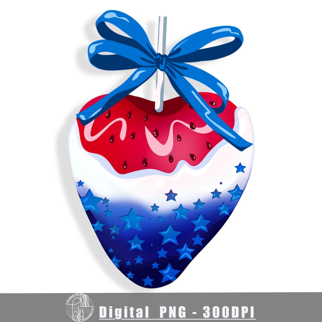 Patriotic Strawberry PNG: 4th of July Clipart (digital Download) - Etsy