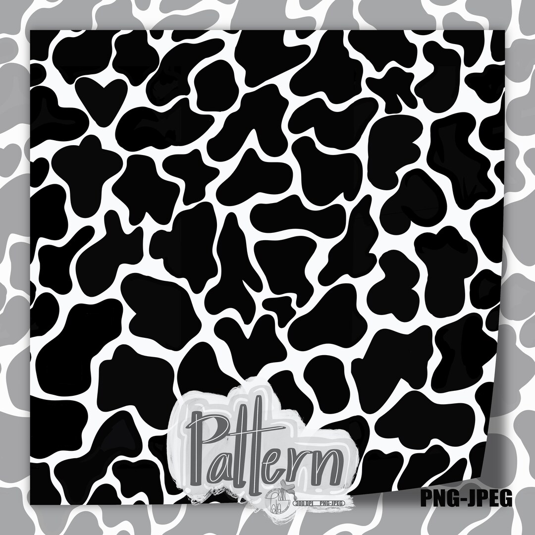Seamless Cow Pattern PNG| JPEG Repeat Pattern Cow Print Instant Design ...