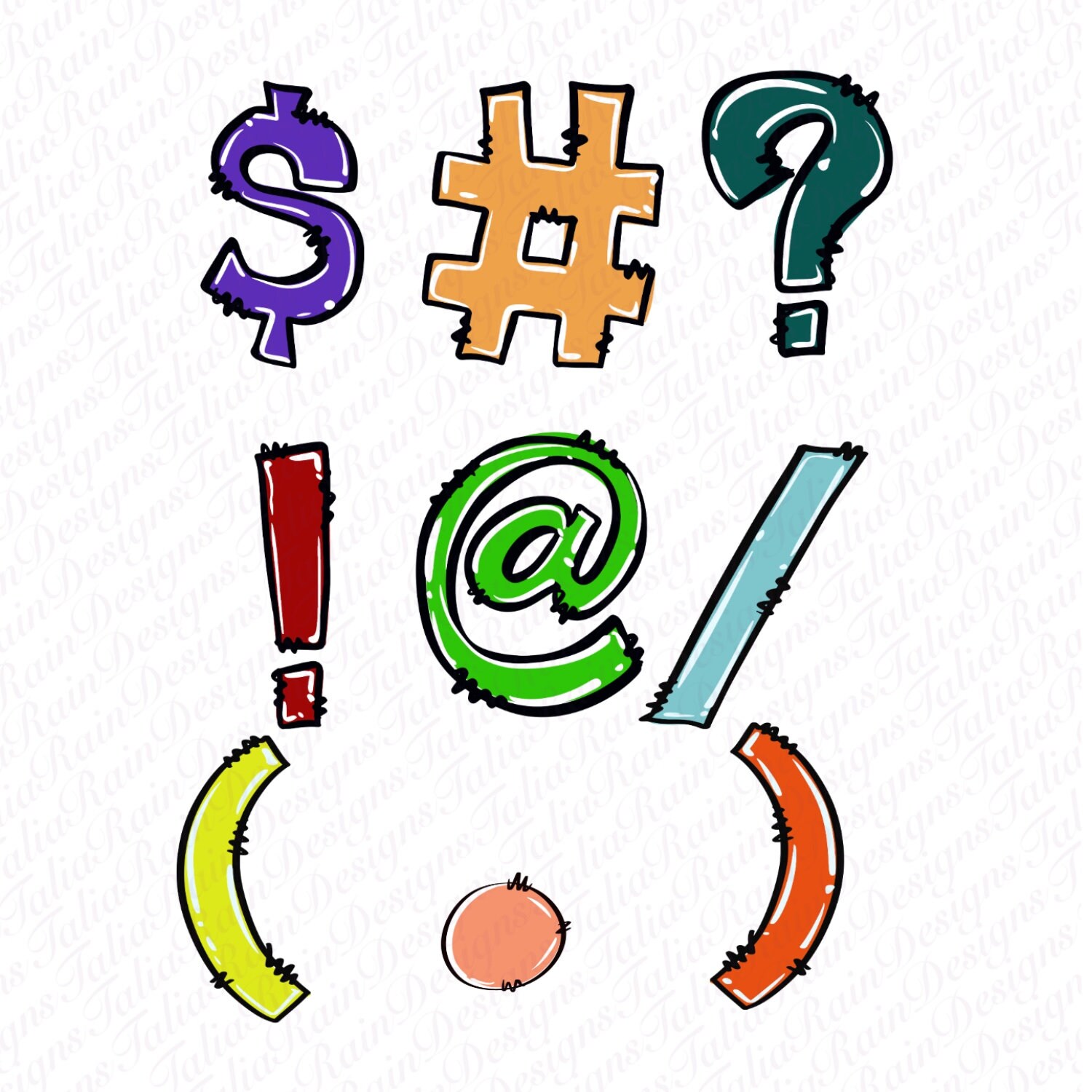 Alphabet PNG Doodles Clipart Sublimation Blight Color Alphabet Scribble ...