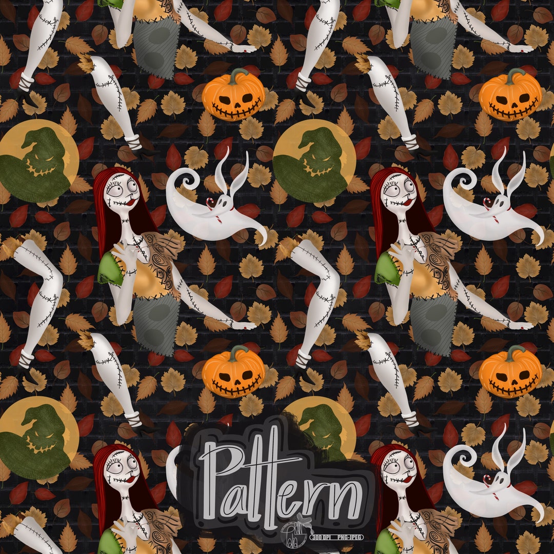 Sally Seamless Pattern, Broken Sally Nightmare Before Christmas ...