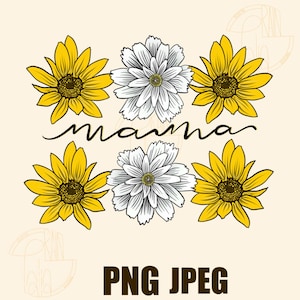 Floral Mama PNG JPEG: Spring Flower Sublimation Design (digital ...