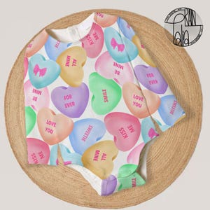 Conversation Candy Hearts Seamless Pattern PNG | JPEG Digital Download ...