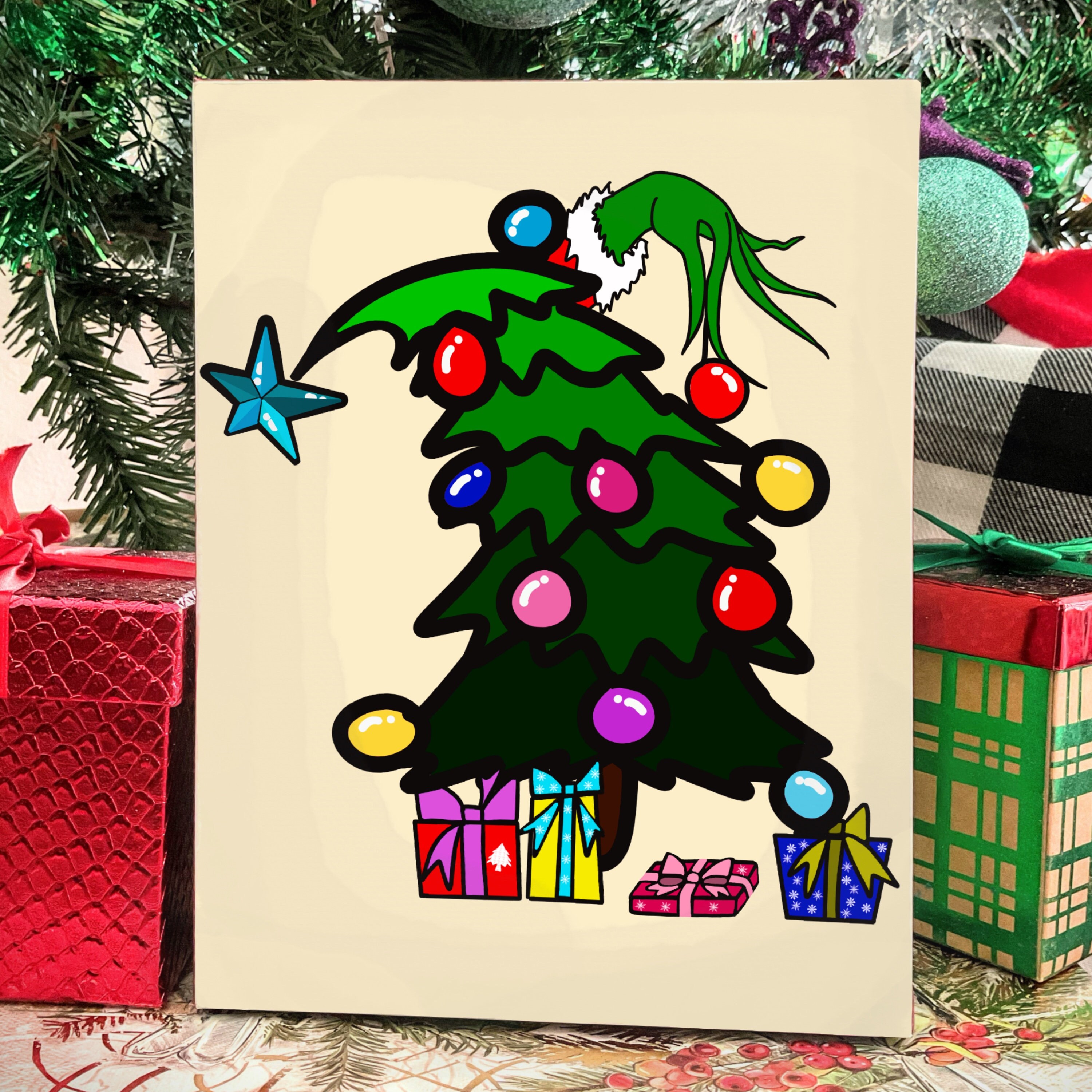 Grinch Christmas Tree PNG: Grinchy Xmas Design (digital PNG) - Etsy