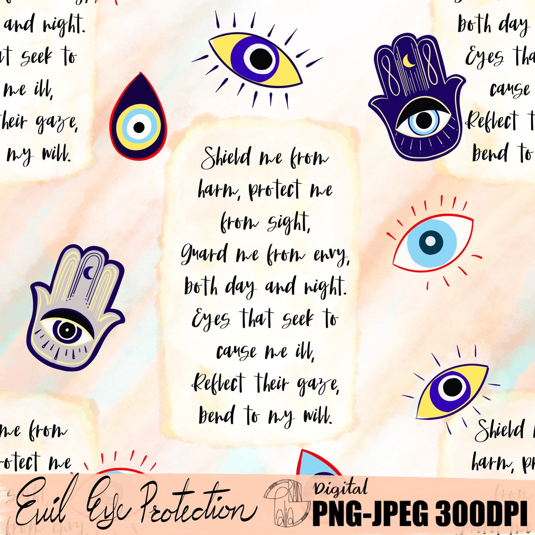 Evil Eye Protection Spell Seamless Pattern PNGJPEG Belief in the Evil ...