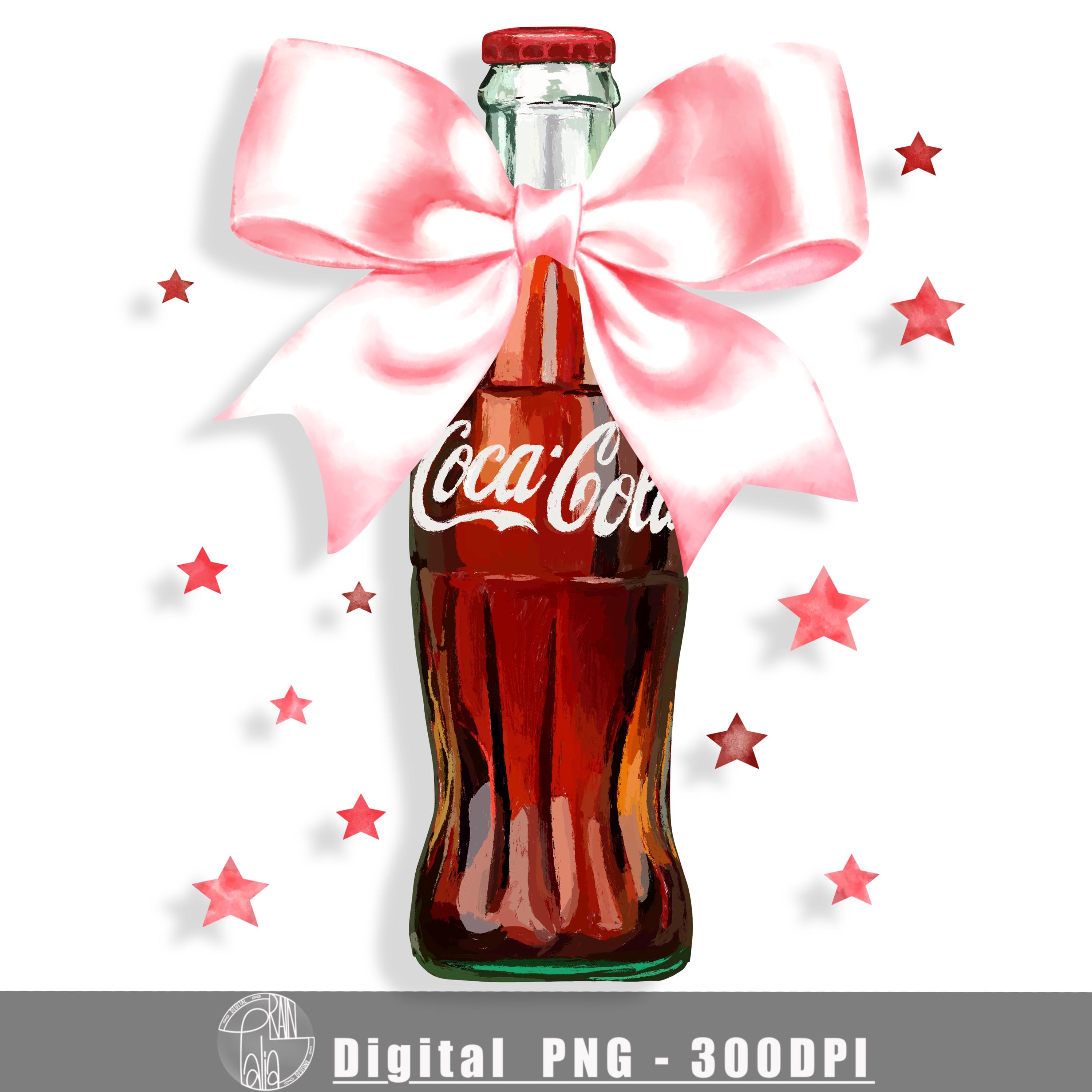 Soda Bottle Clipart With Bow PNG | Cute Heart Bow and Ribbon Digital ...