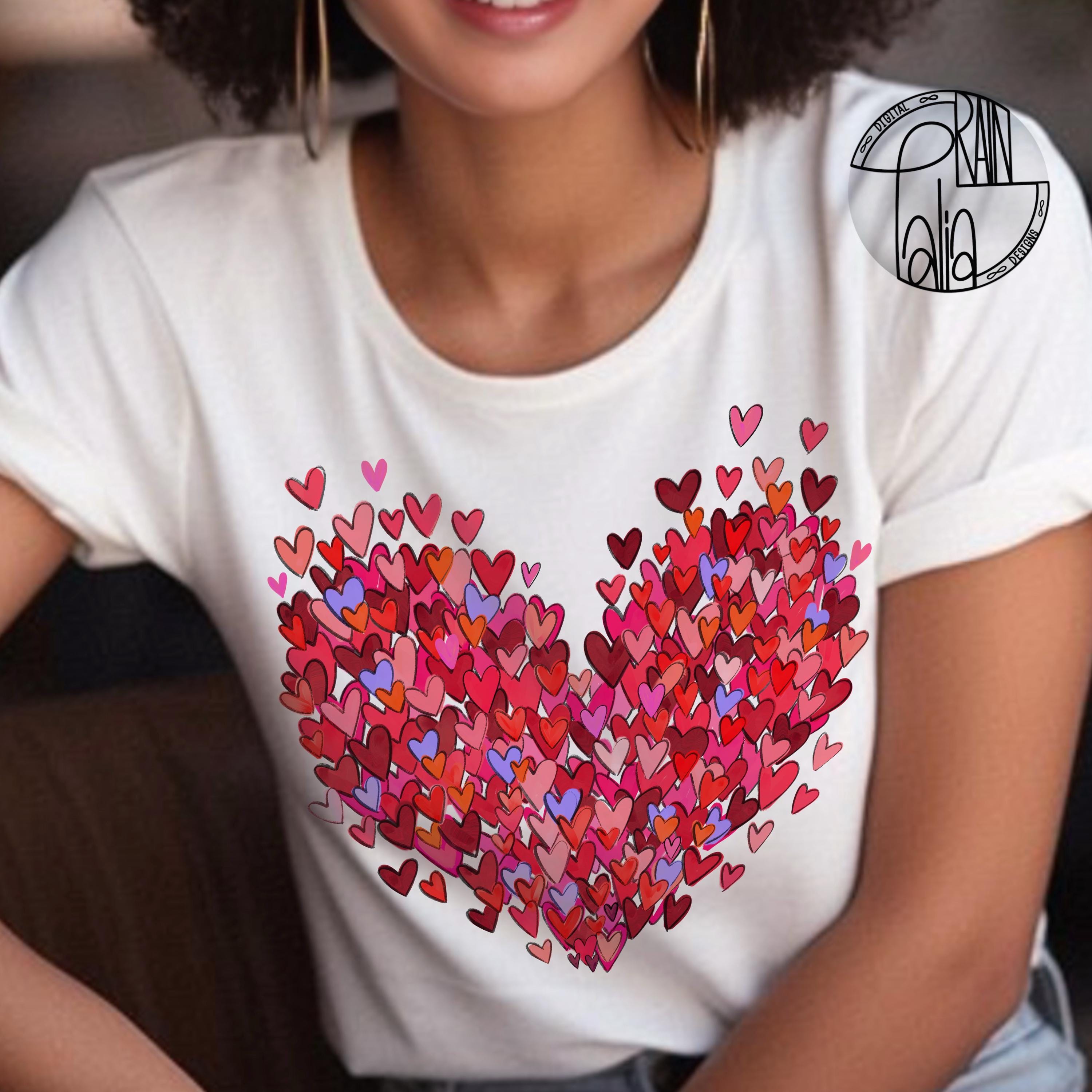 Valentine’s Day Heart Clipart PNG | Hand-drawn Red & Pink Hearts | 300 ...