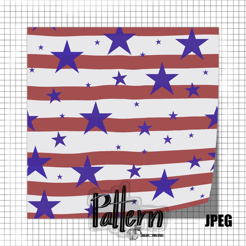 Stars and Stripes Seamless Pattern PNG JPEG American Flag Digital Paper ...