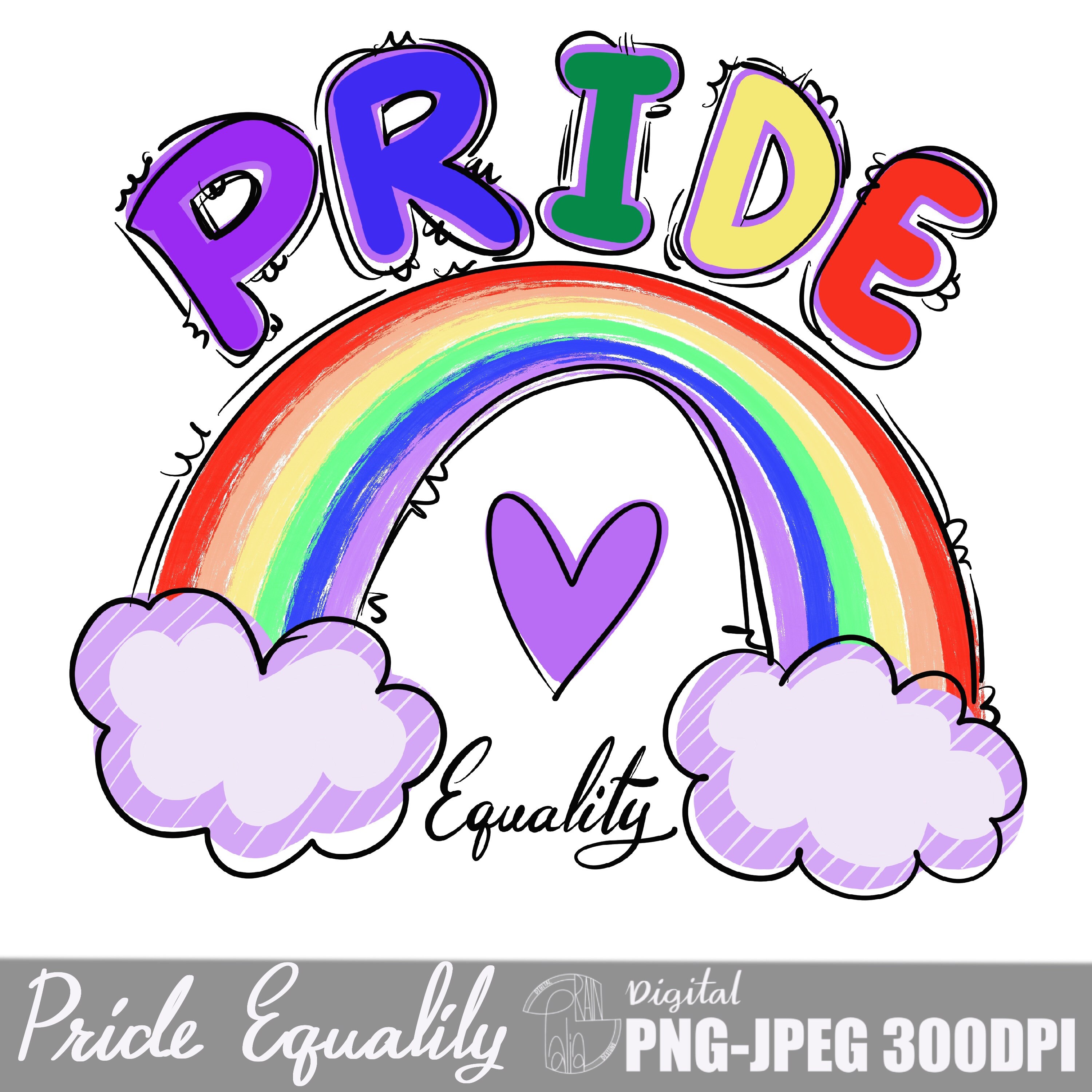Pride Equality Rainbow PNGJPEG Digital Download, Pride Month, Pride ...