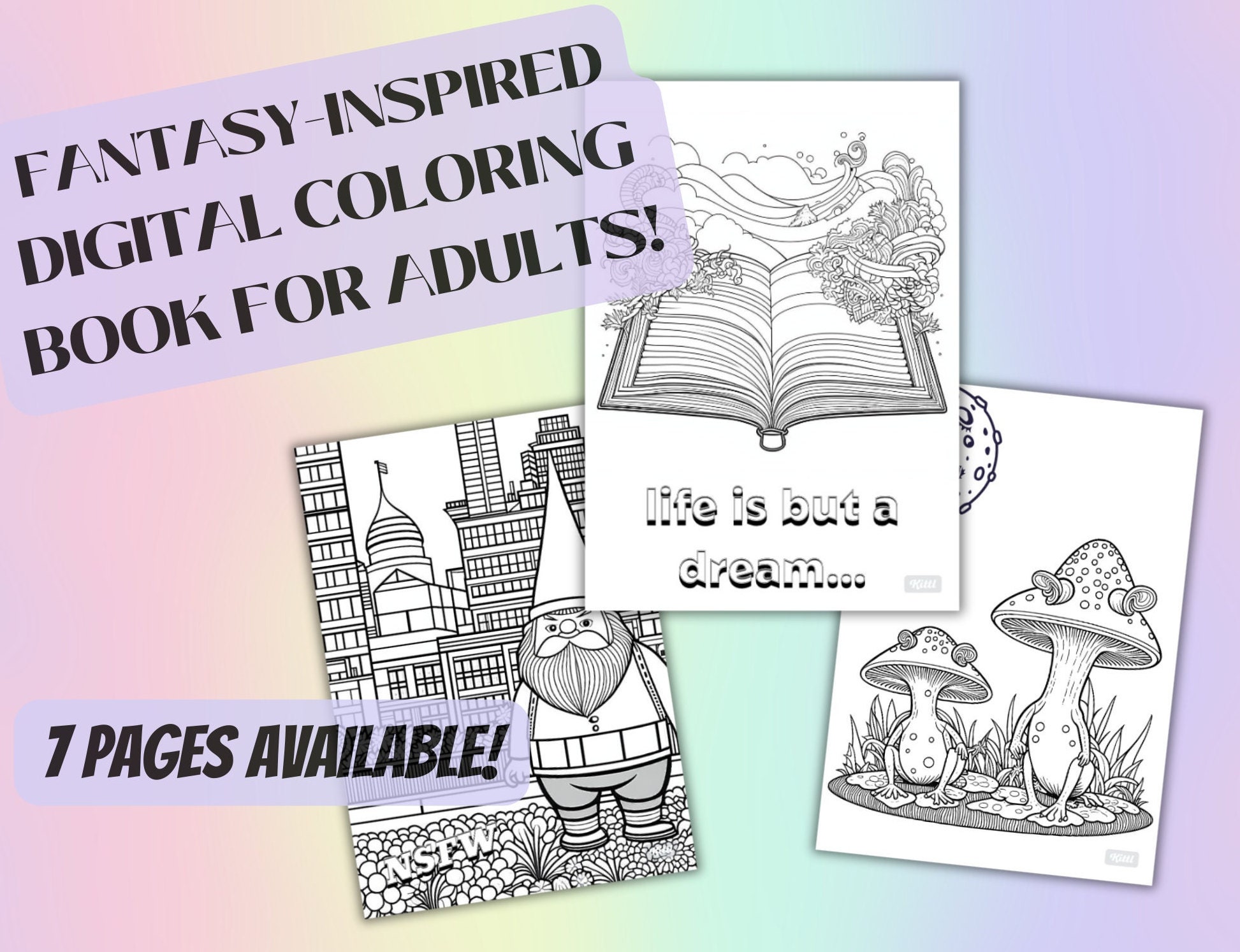 Fantasy-inspired Printable Coloring Pages Fun and Relaxing - Etsy