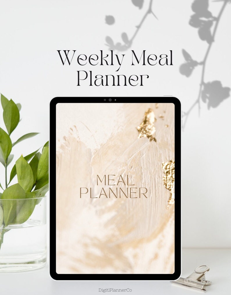 Minimalist Meal Planner, Digital Planner, Weekly Meal Planner ...