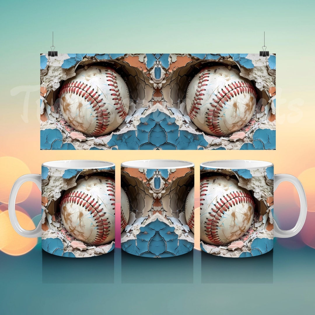 3D Vintage Baseball Mug Wrap Png Sublimation Design, 11oz and 15oz Mug ...