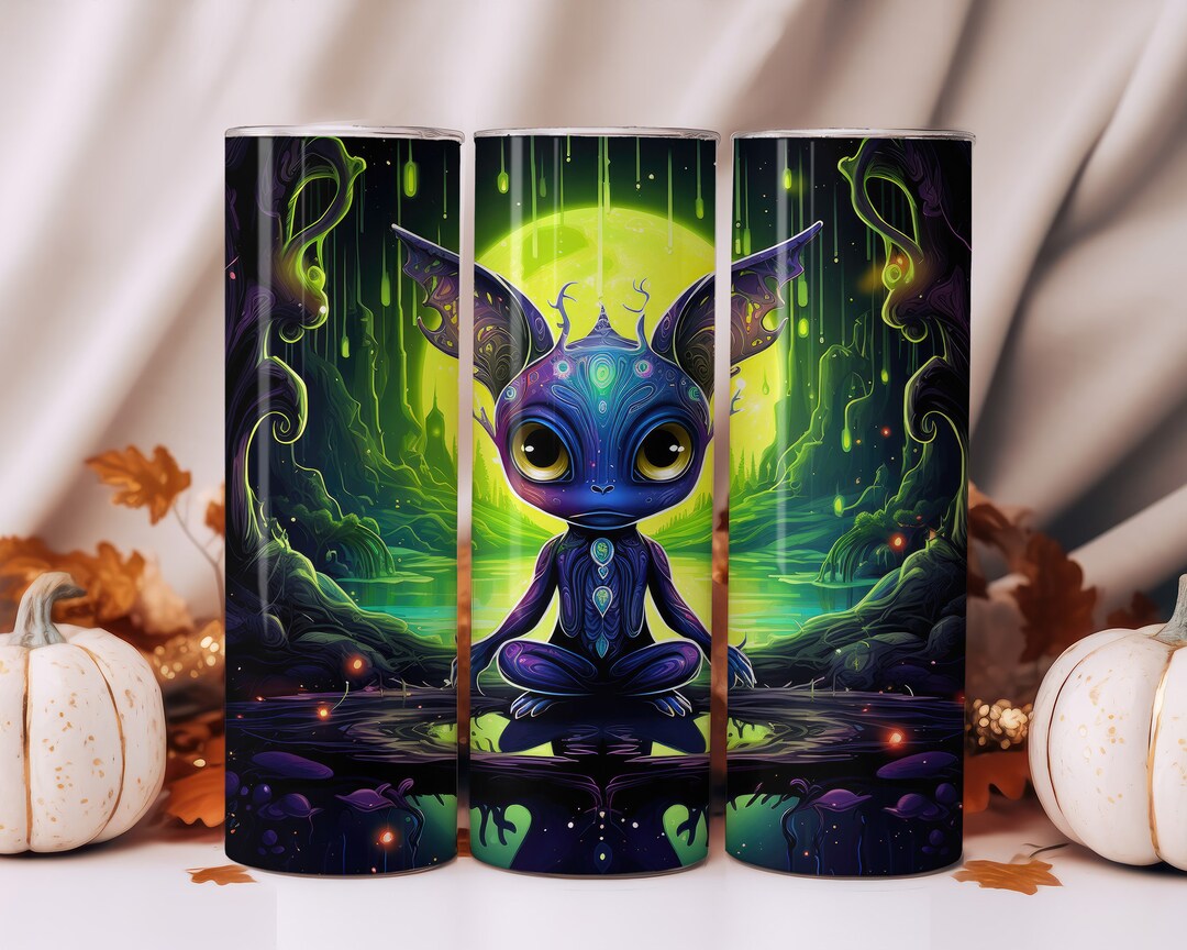 Neon Alien Tumbler Wrap 20oz Skinny Tumbler Sublimation - Etsy