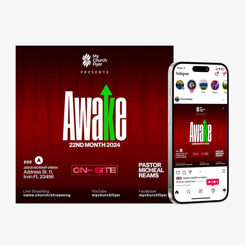 Editable Photoshop Church Flyer Template – Customizable Event & Sermon ...