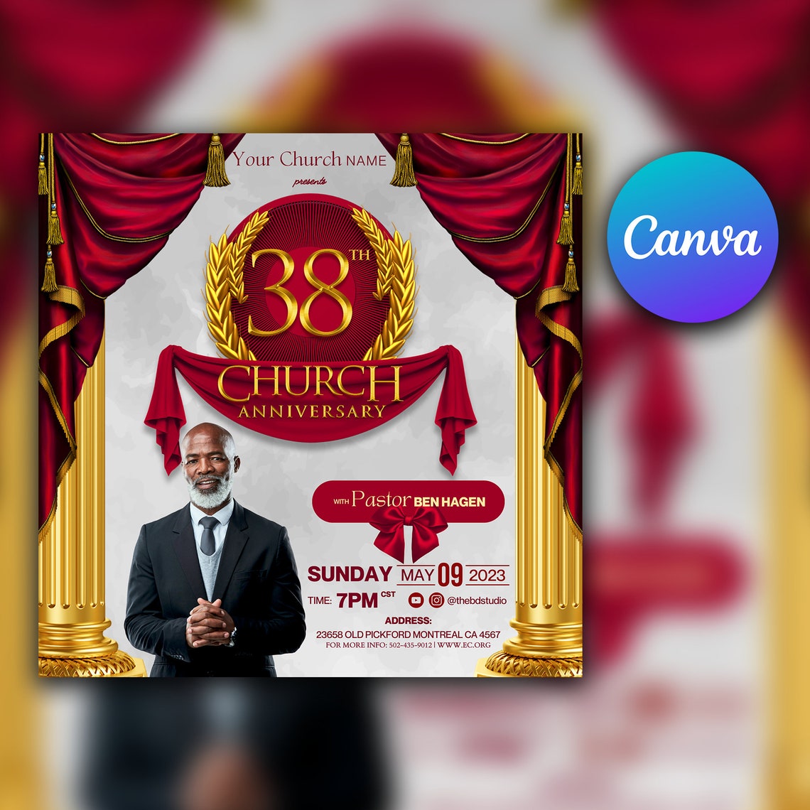 Church Flyer Template for Canva. DIY Church Conference Flyer, Church ...