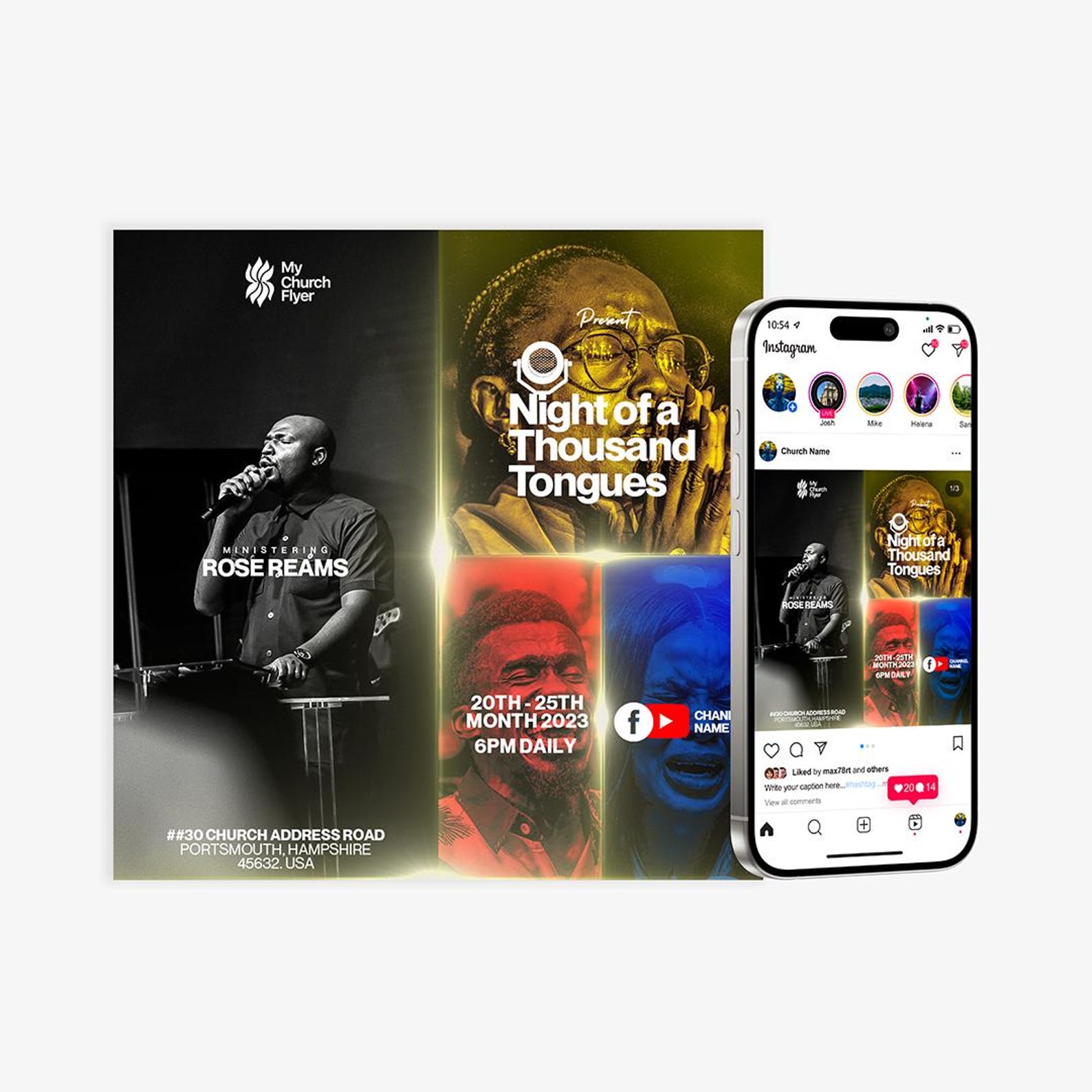 Customizable Church Flyer Template: Prayer, Sermon, Worship, Ministry ...