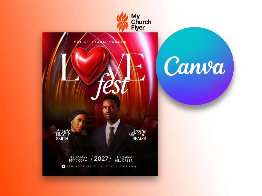 Marriage Conference Church Flyer Canva Template, Editable Christian ...
