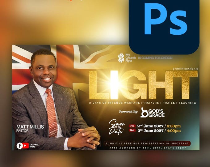 Editable Church Flyer Template: Prayer & Sermon Designs (photoshop ...