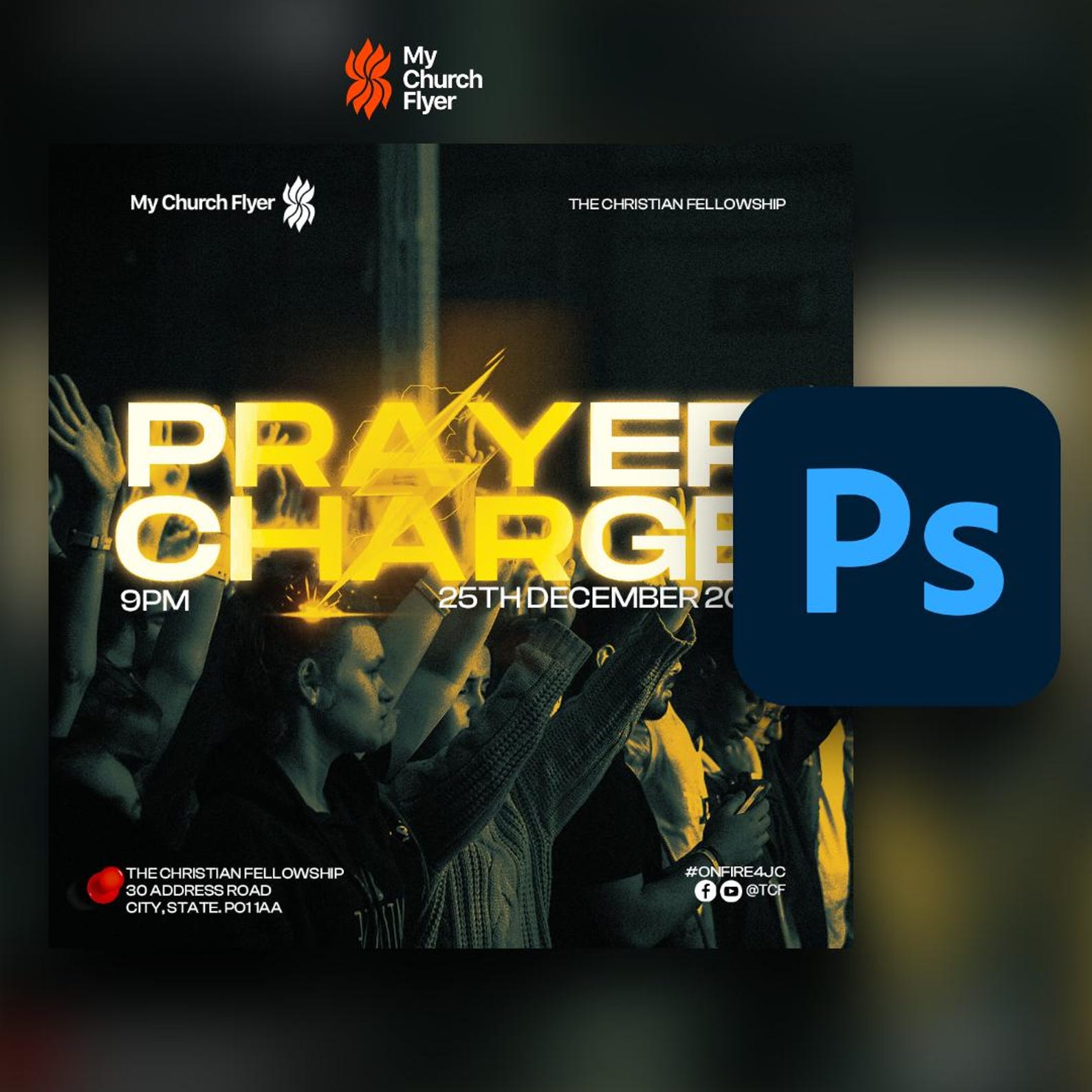 Editable Photoshop Flyer Template – Church Event, Prayer Service ...