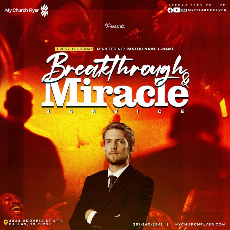 Editable Digital Church Flyer Template for Photoshop – Event, Worship ...