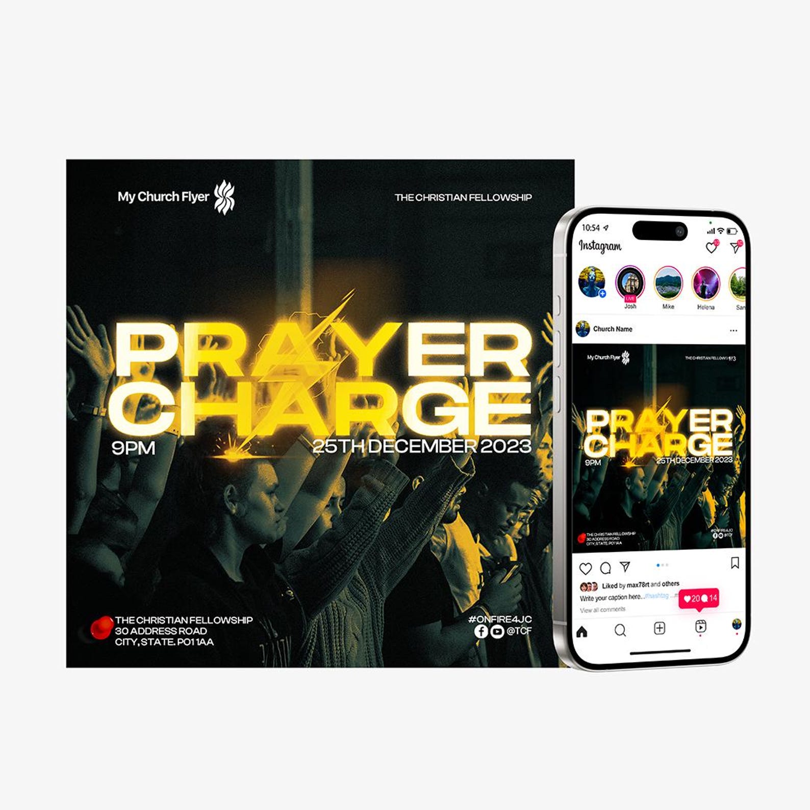 Editable Photoshop Flyer Template – Church Event, Prayer Service ...