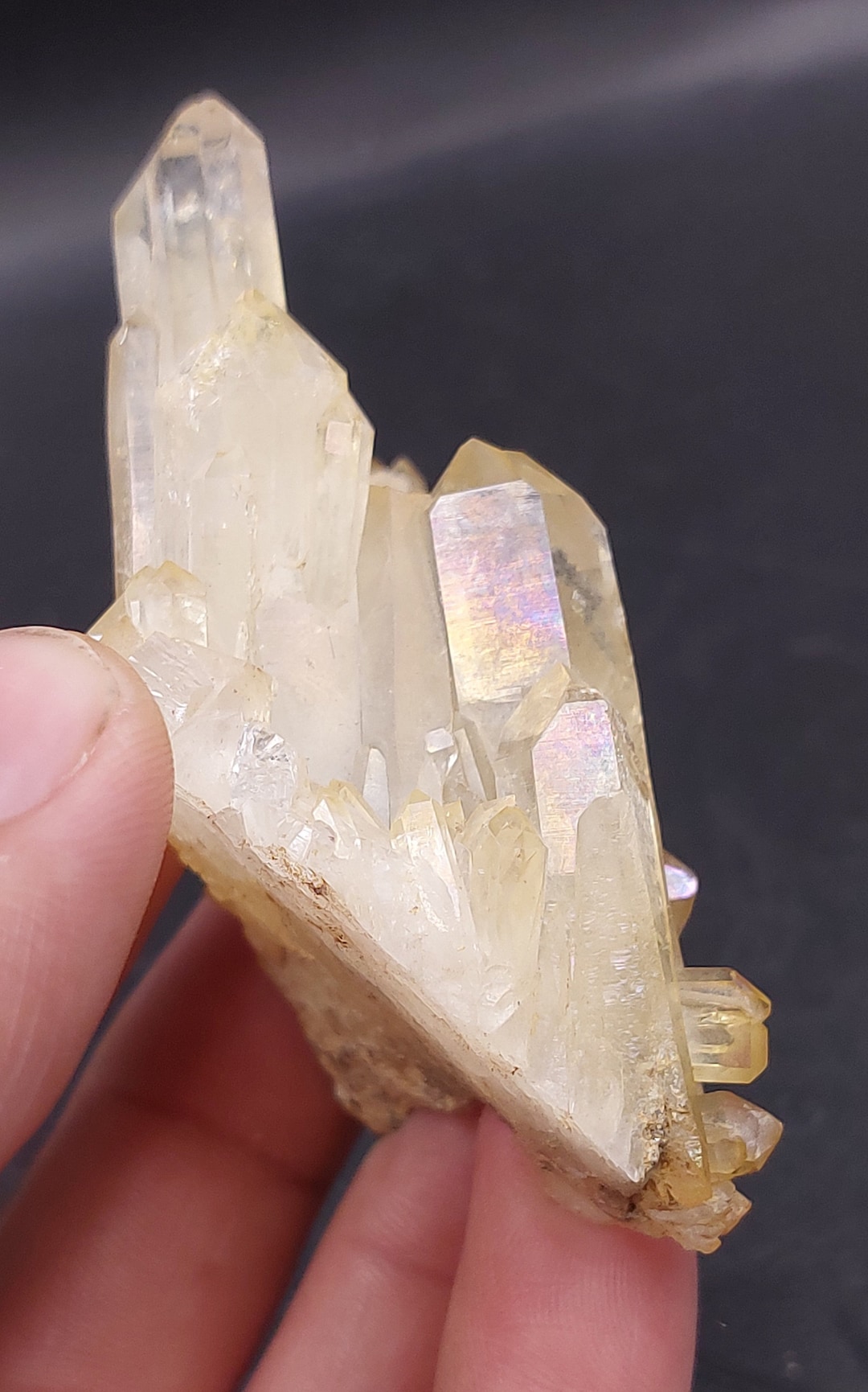 Rare Iridescent / Rainbow and Iron Inclusions on Surface of Quartz ...