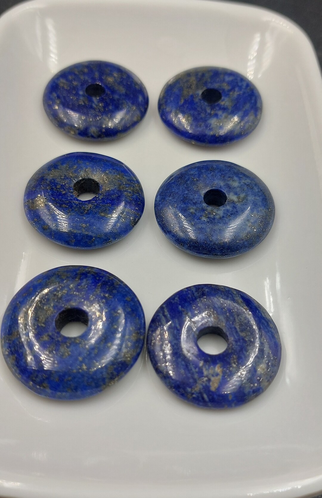 6 Pieces of Lipes Lazuli Donut Pendant - Natural Healing Crystal ...