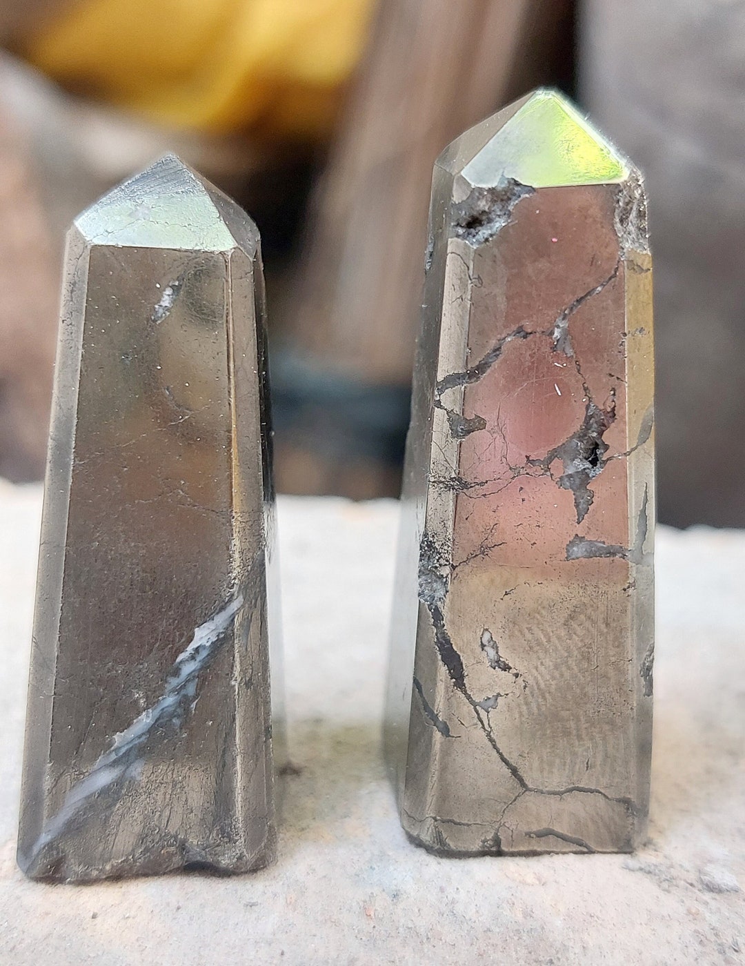 Small Pyrite Obelisks (4-sides, 'A' Grade, Pyrite Crystal Tower, Pyrite ...