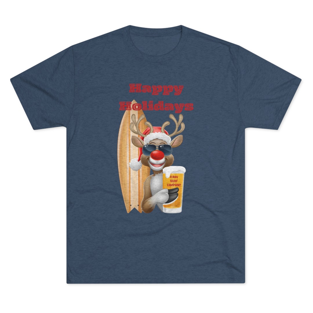 O'ahu Surf Company Happy Holidays Reindeer Surf Tee - Oahu Hawaii Tee ...