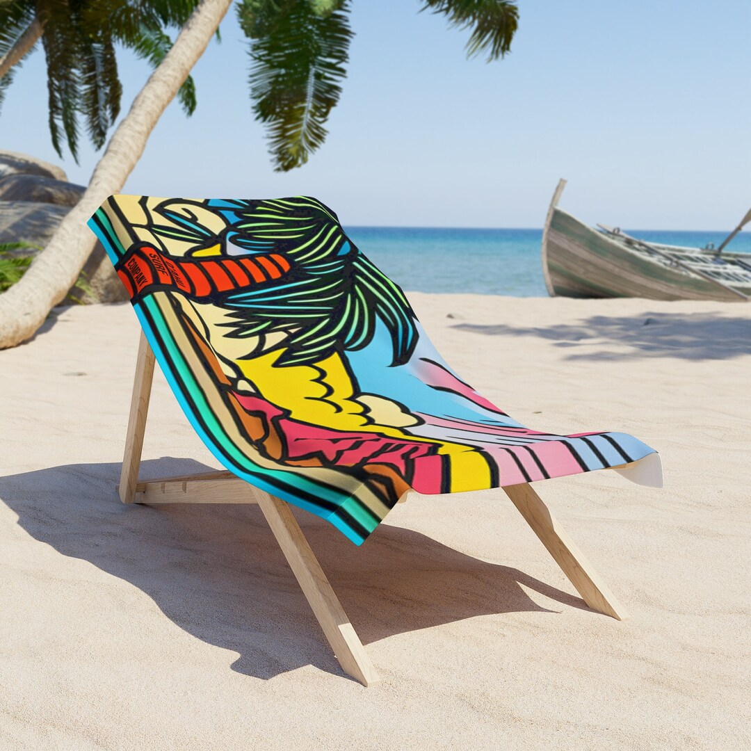 O'ahu Surf Company Tropical Island Colorful Beach Towel Custom Design ...