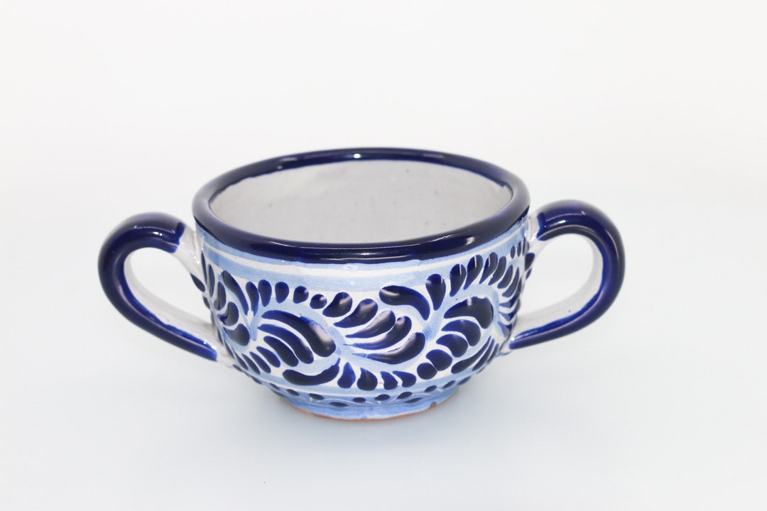 Handcrafted Mexican Talavera Salsa Bowl 8oz - Artisan-made Table ...