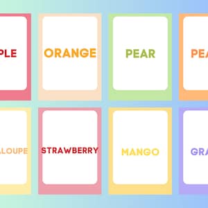 Fruit Flashcards, Printable Flashcards, English and Spanish Flashcards ...
