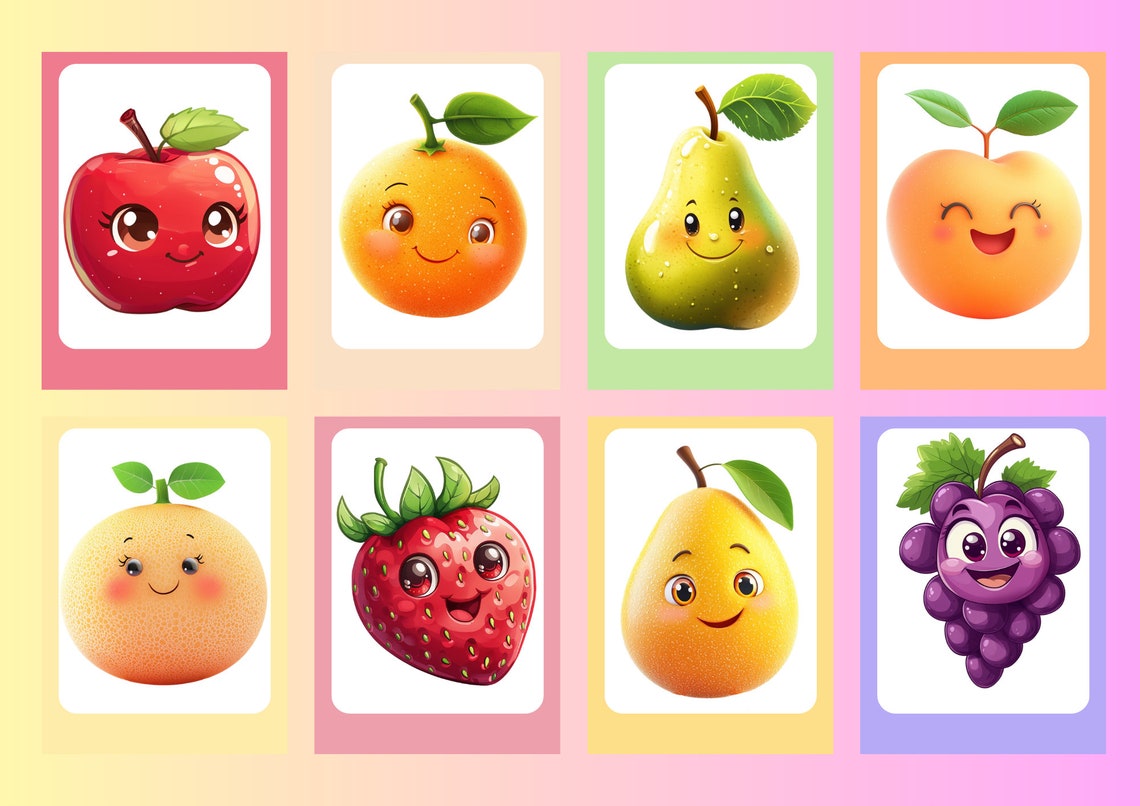 Fruit Flashcards, Printable Flashcards, English and Spanish Flashcards ...