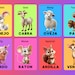 Flash Cards Animal Words, Learn English-spanish Words, Printable Cards ...