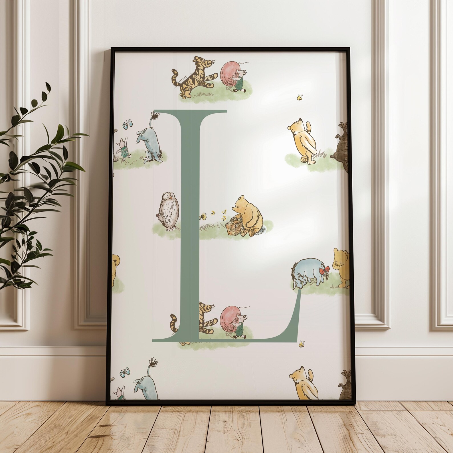 Custom Classic Winnie the Pooh & Friends Initial Print | 4 Colors ...