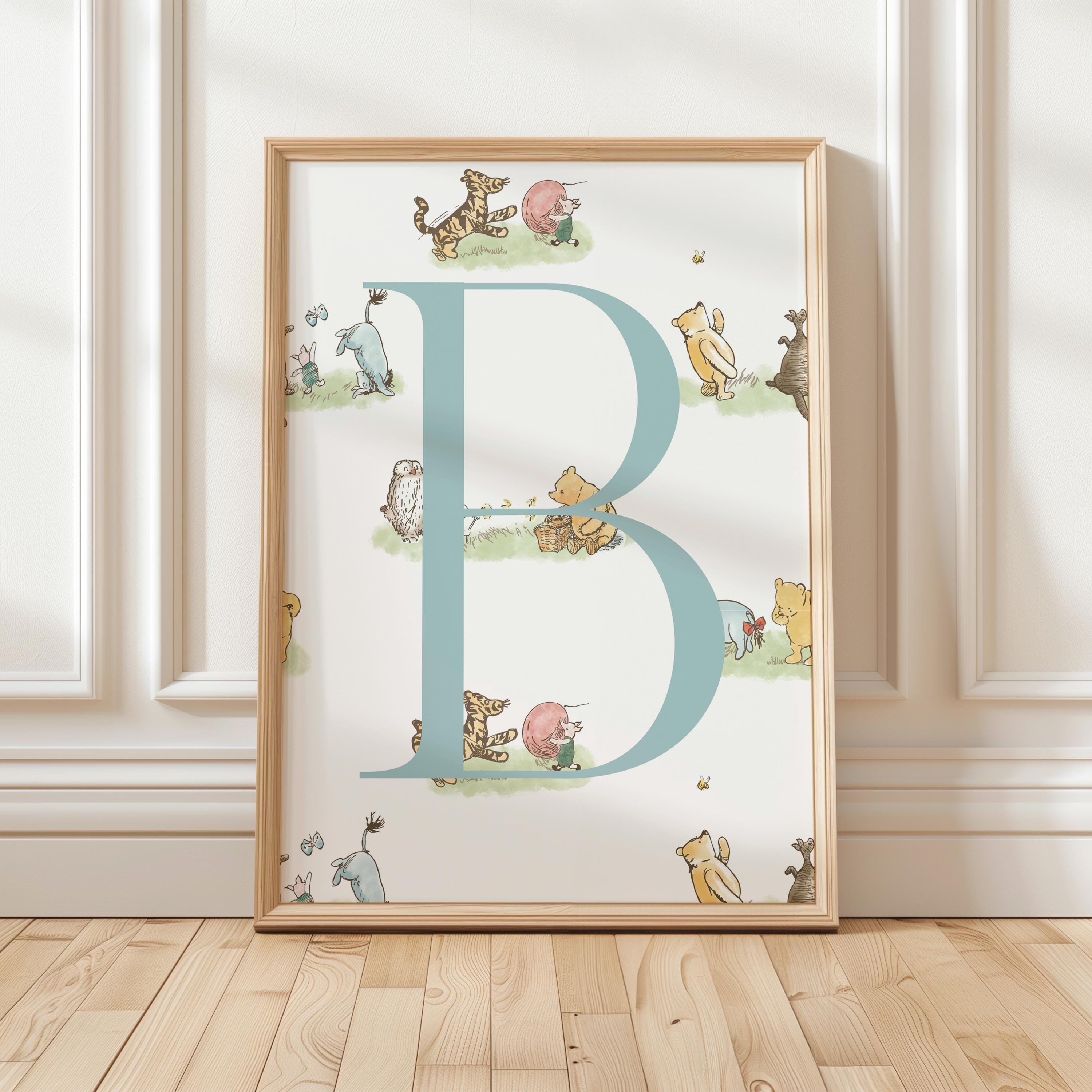 Custom Classic Winnie the Pooh & Friends Initial Print | 4 Colors ...