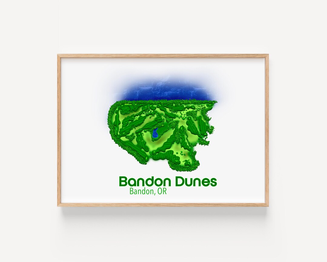 Bandon Dunes Golf Course Map Art: Oregon Resort Wall Art - Etsy