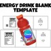 Energy Drink Blank Template, Energy Drink Custom Label Design, Energy ...