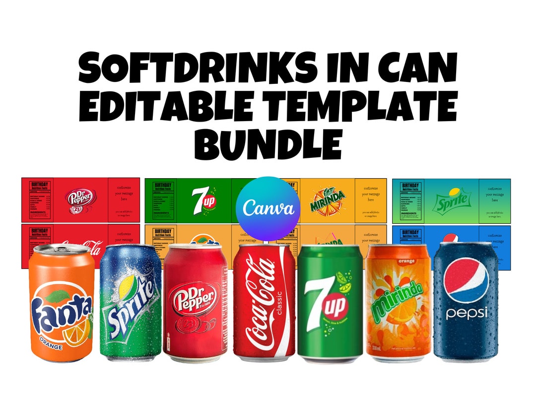 In Can Bundle Editable Template, Softdrinks Editable Template, Party ...