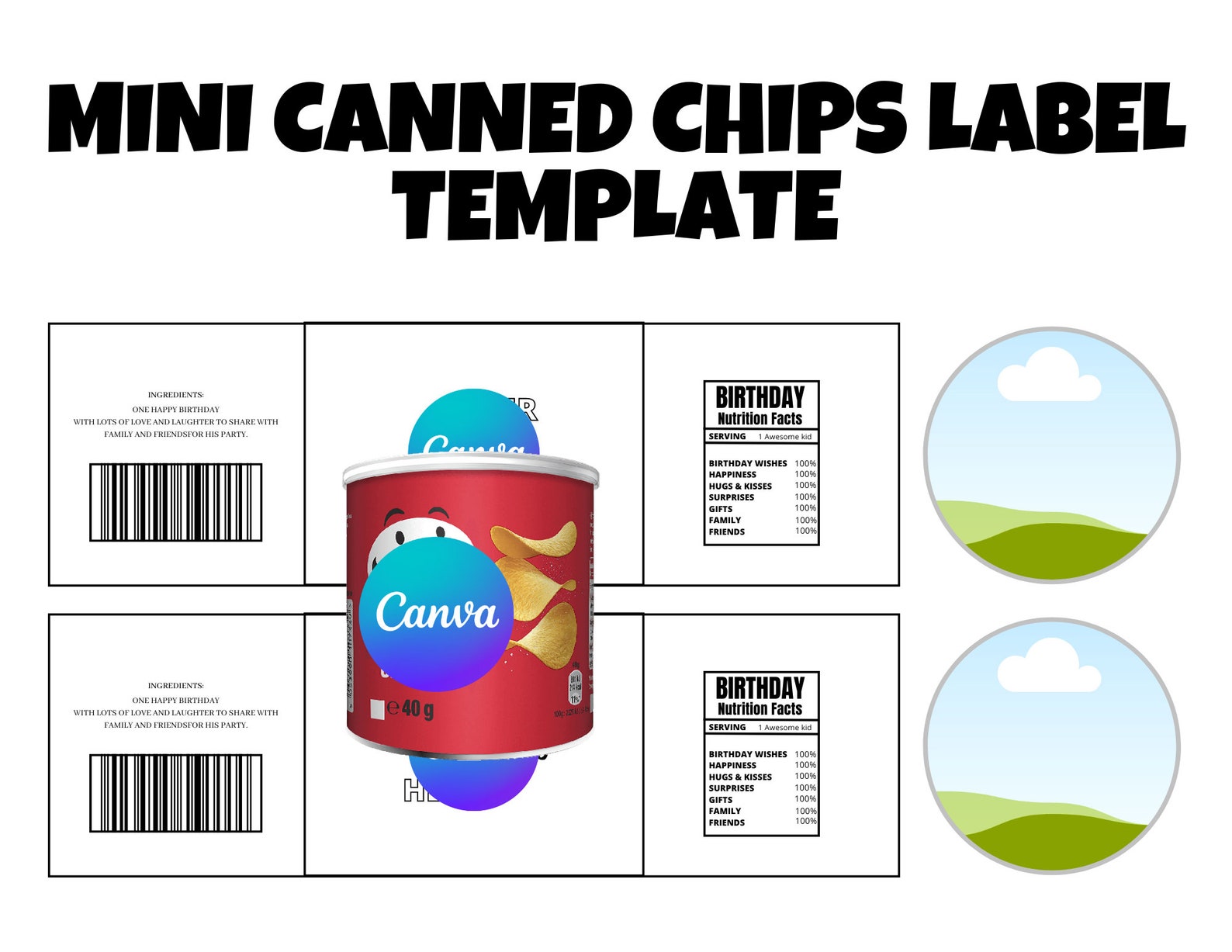 Blank Canned Chips Editable Template, Blank Chips Label Template ...