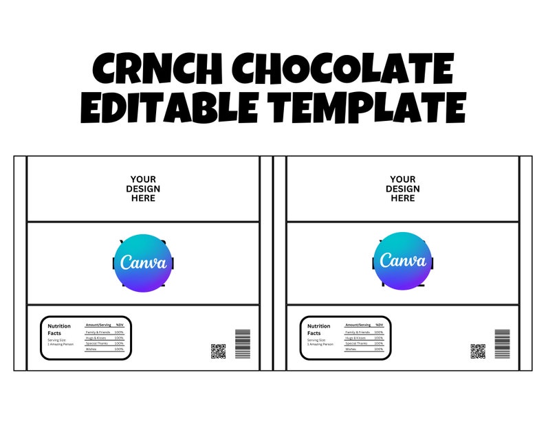 Chocolate Bar Wrapper Blank Editabletemplate, Chocolate Wrapper, Custom ...