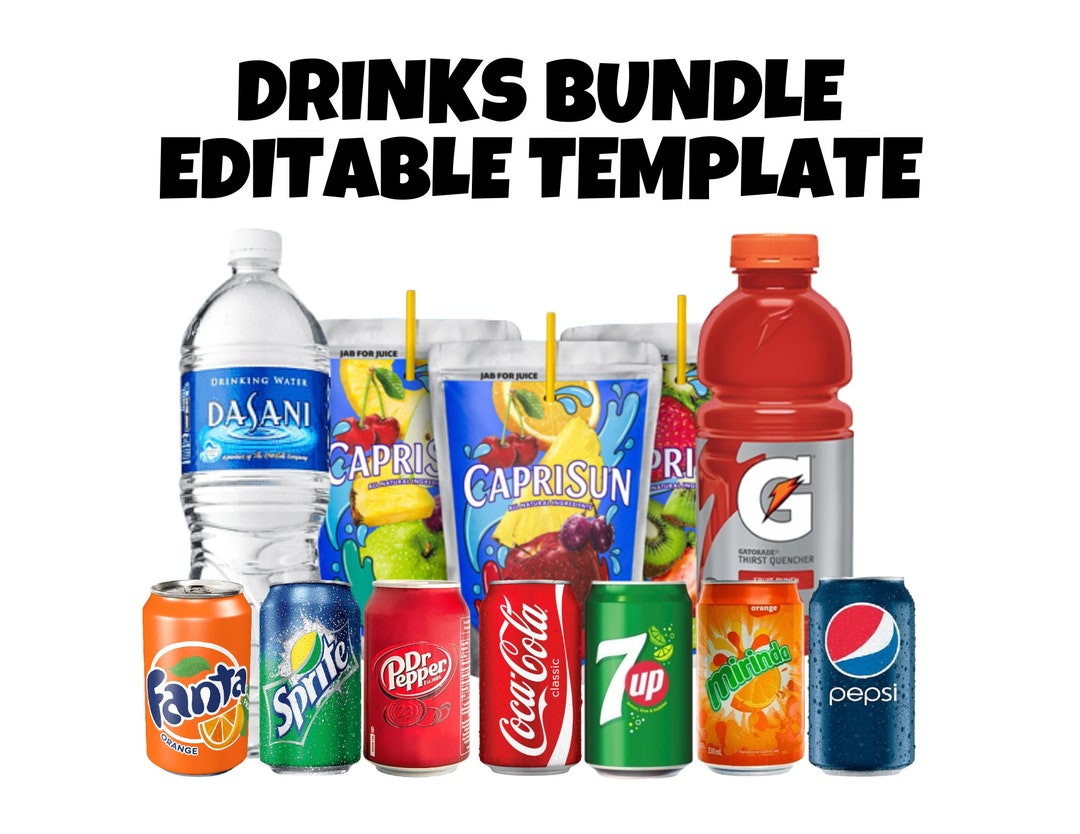 Drinks Bundle Template, Drinks Template, Birthday Drinks Template ...