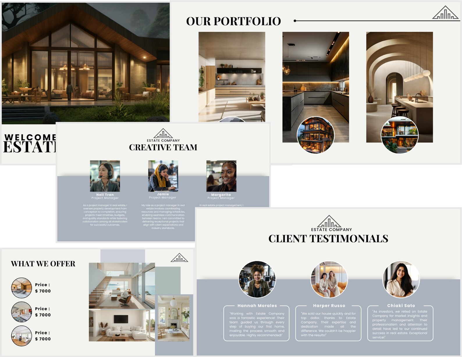 Real Estate Presentation Editable Template, Real Estate Portfolio ...
