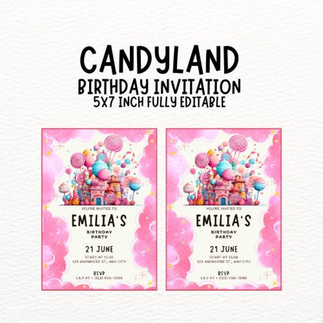 Candyland Birthday Theme Party, Candyland Party, Candyland Template ...