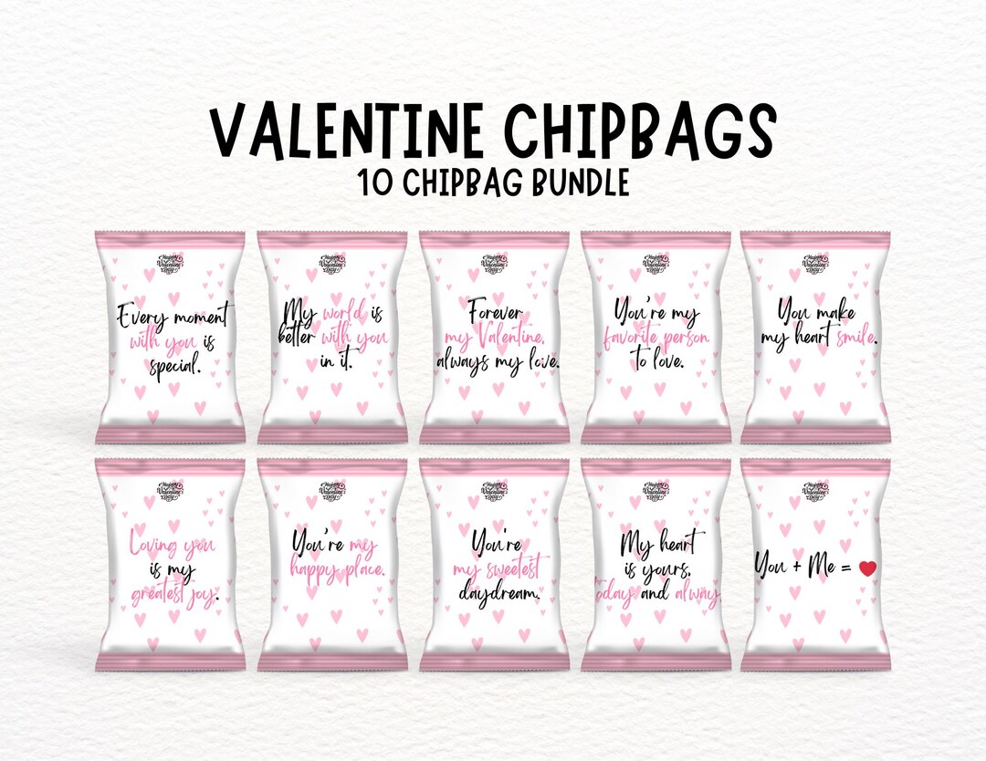 Valentines Editable Chip Bag Template, Valentines Chip Bag Template ...