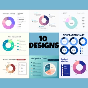Pie Chart Template Bundle, Editable Pie Chart Template, Infographics ...