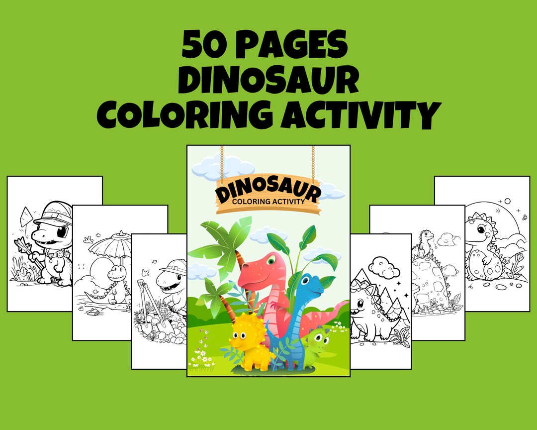 Dinosaur Coloring Activity for Kids, Busy Books for Kids, Ready to ...