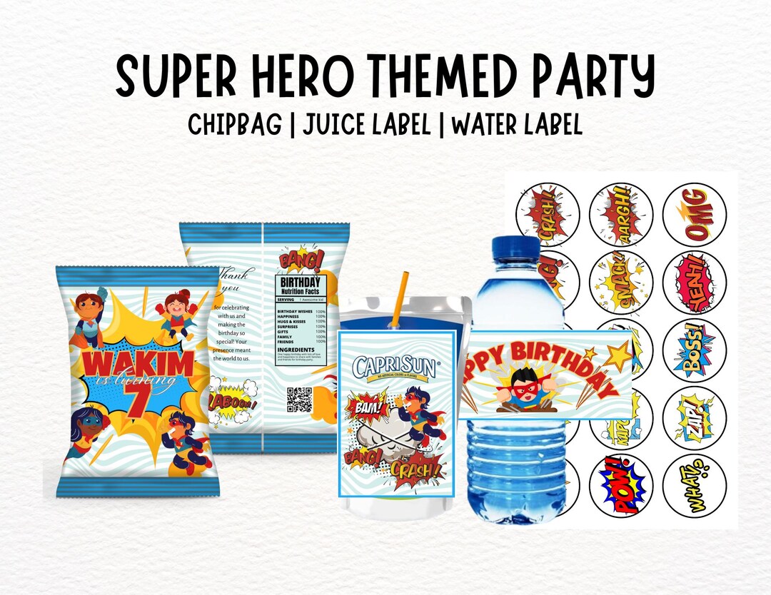 Super Hero Themed Party, DIY Super Hero Birthday Party, Custom Super ...