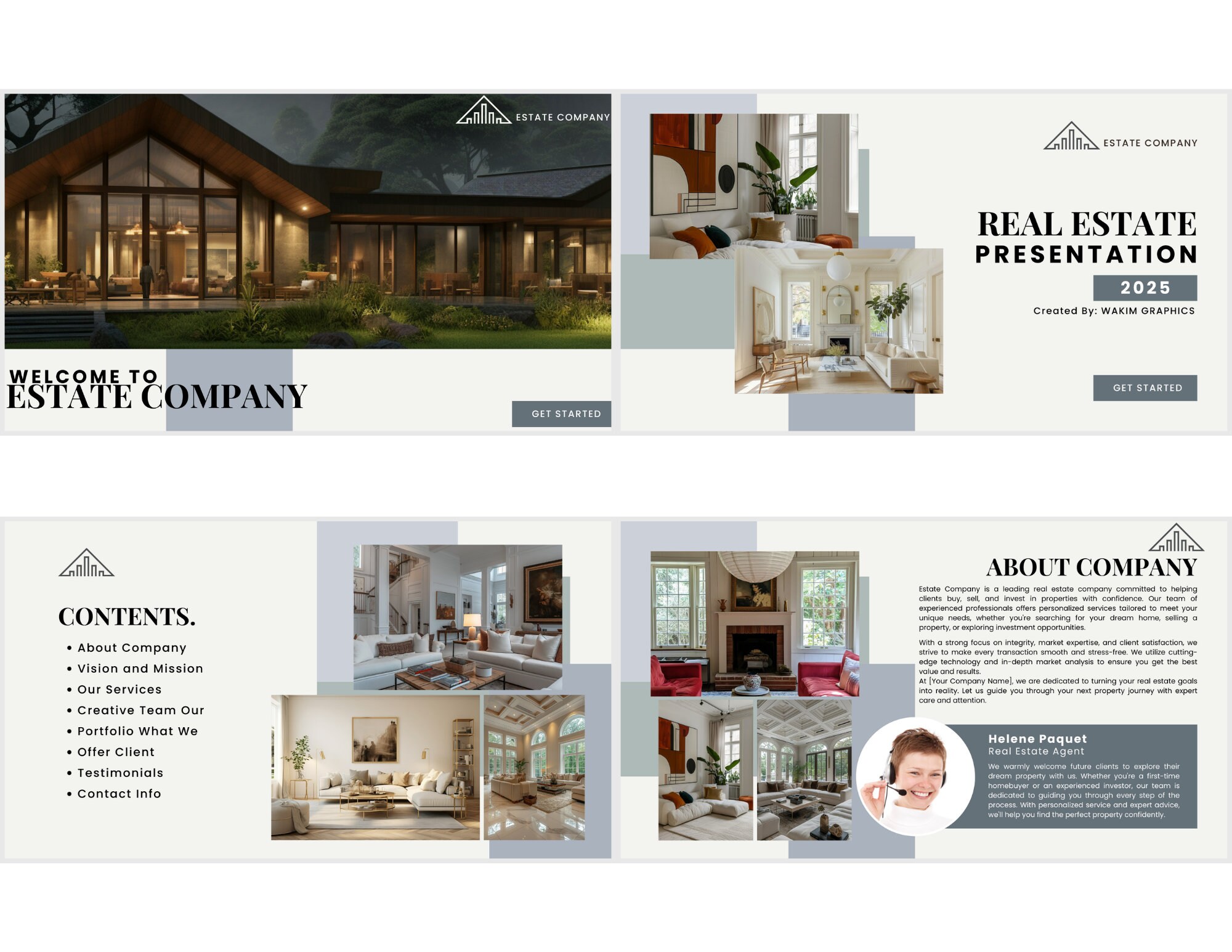 Real Estate Presentation Editable Template, Real Estate Portfolio ...