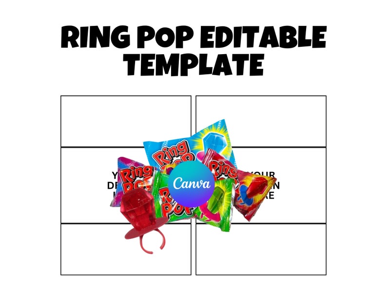 Ring Pop Editable Wrapper Template,ring Pop Template, Ring Pop Custom ...